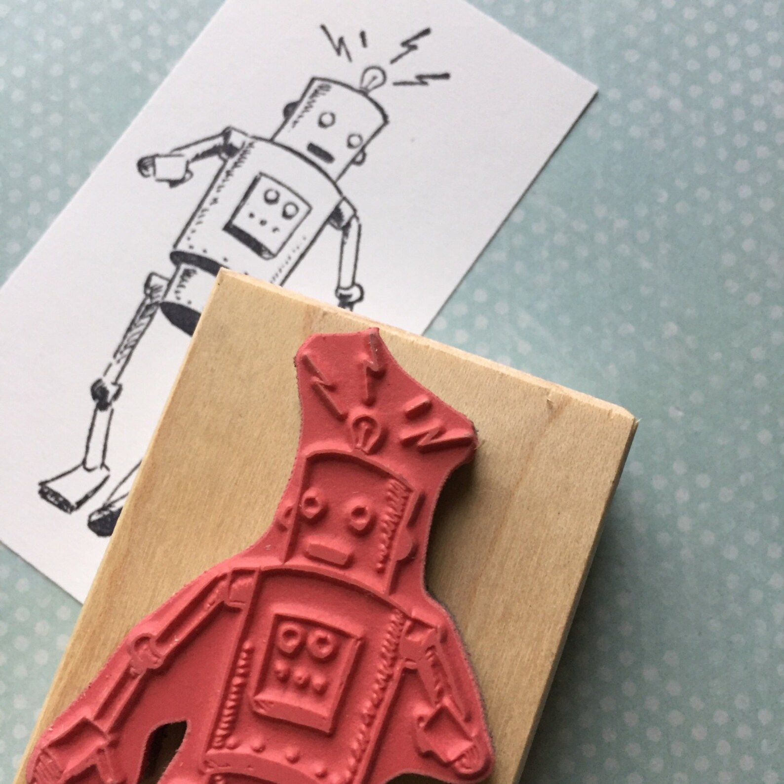 Robot Rubber Stamp 6626 - Etsy