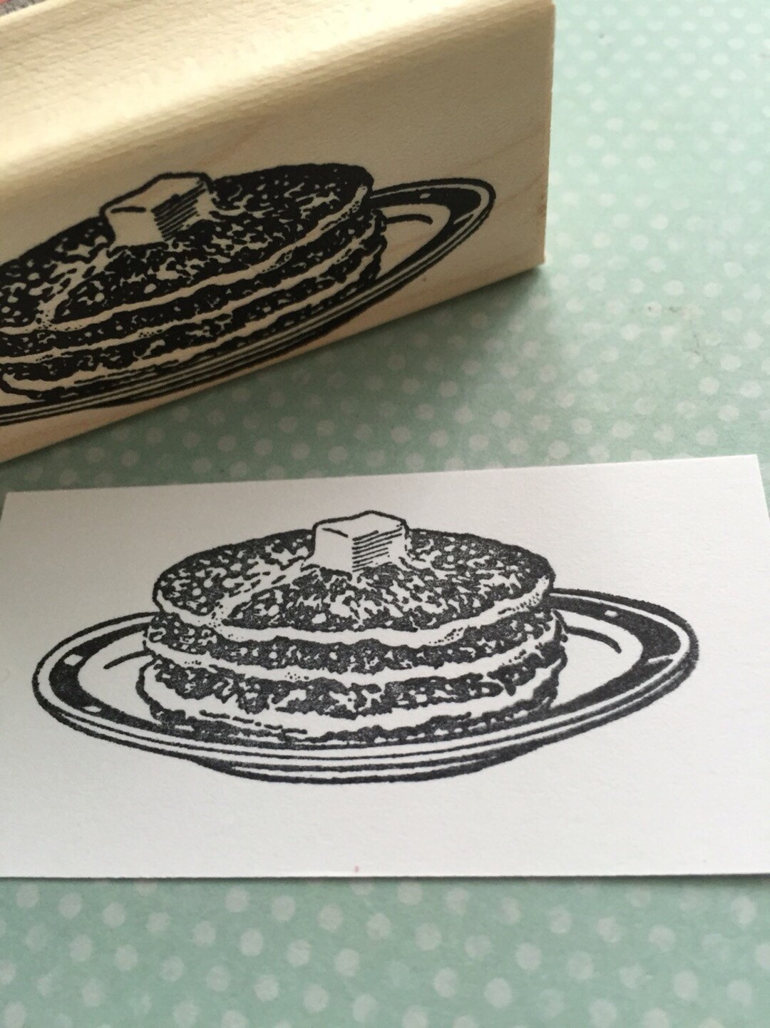 Stack of Pancakes Rubber Stamp 3771 - Etsy