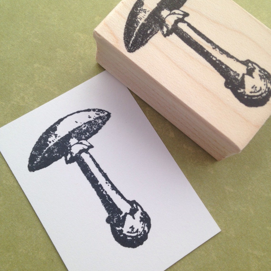 Mushroom Stamp Wood Mounted Rubber Stamp 5415 - Etsy UK