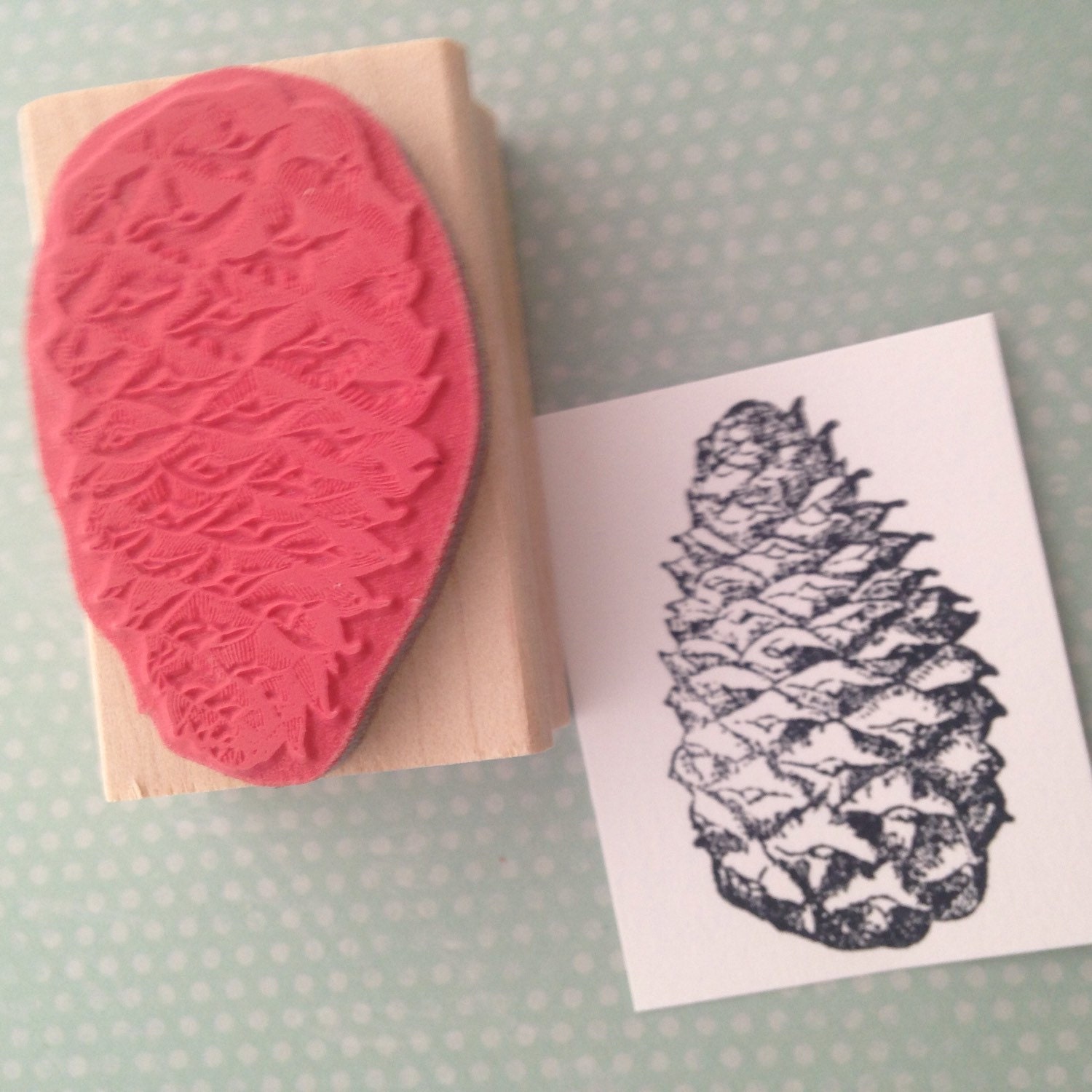 Pine Cone Rubber Stamp 5860 - Etsy