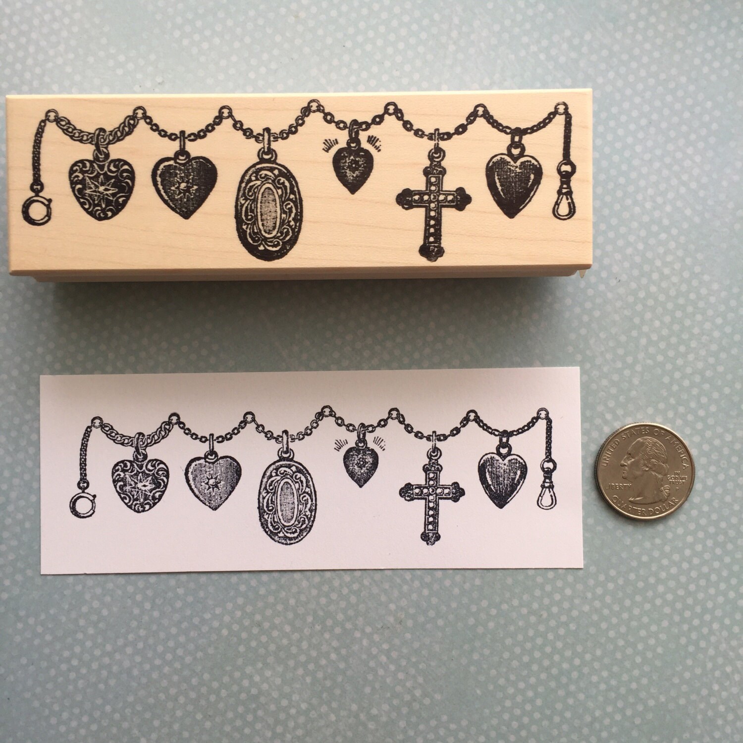 Locket Chain Wood Mounted Rubber Stamp 5626 - Etsy