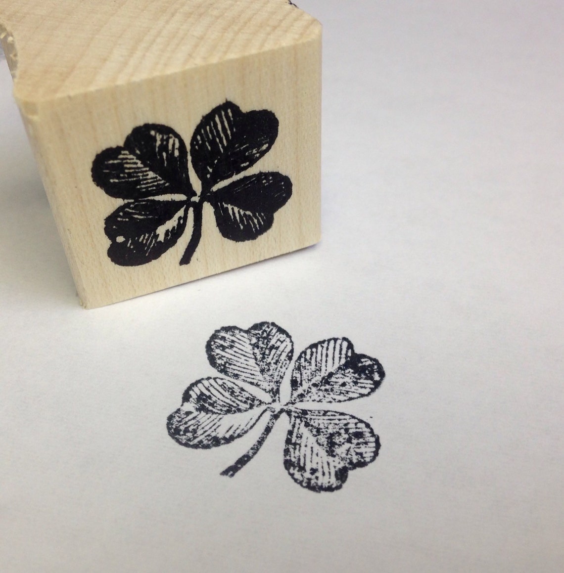Four Leaf Clover Wood Mounted Rubber Stamp 4911 Lucky Clover | Etsy