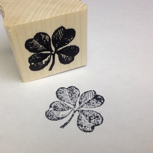 Four Leaf Clover Wood Mounted Rubber Stamp 4911 Lucky Clover Stamp Good ...
