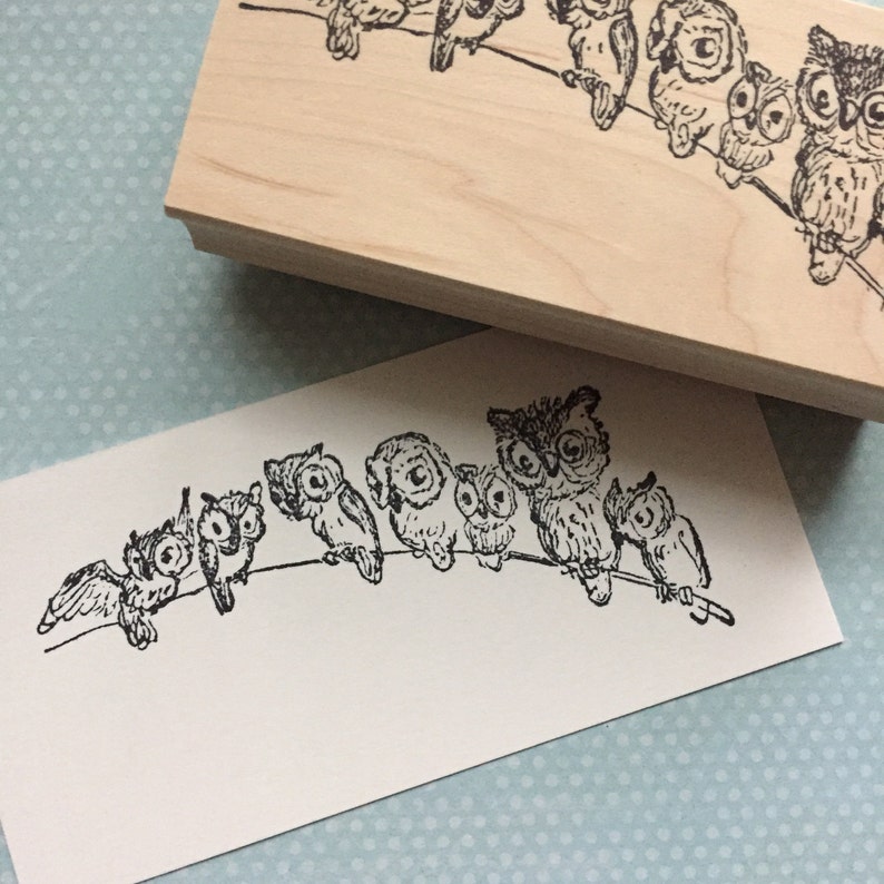 A Parliament of Owls Rubber Stamp 6650 | Etsy
