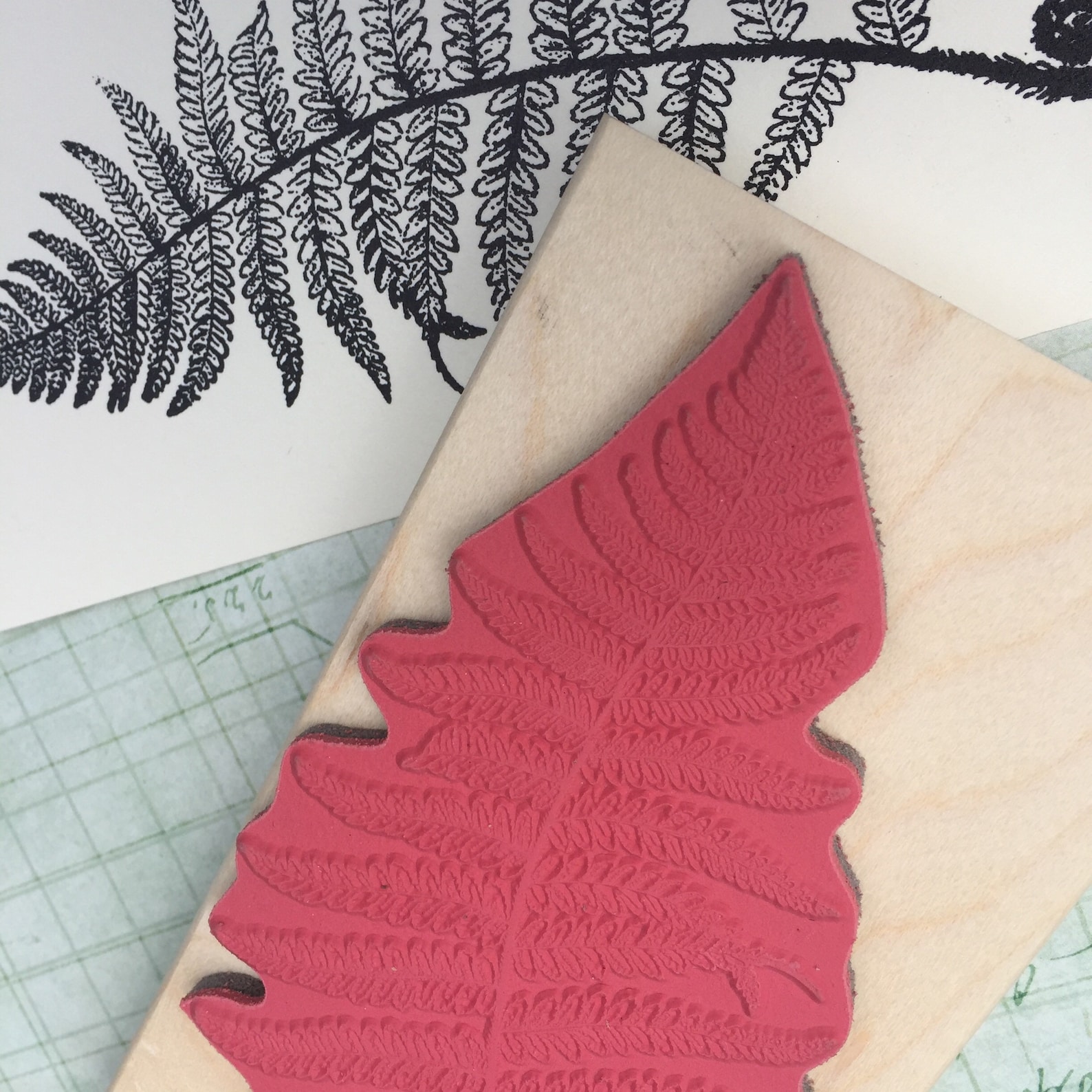 Large Fern Leaf Rubber Stamp 6213 - Etsy