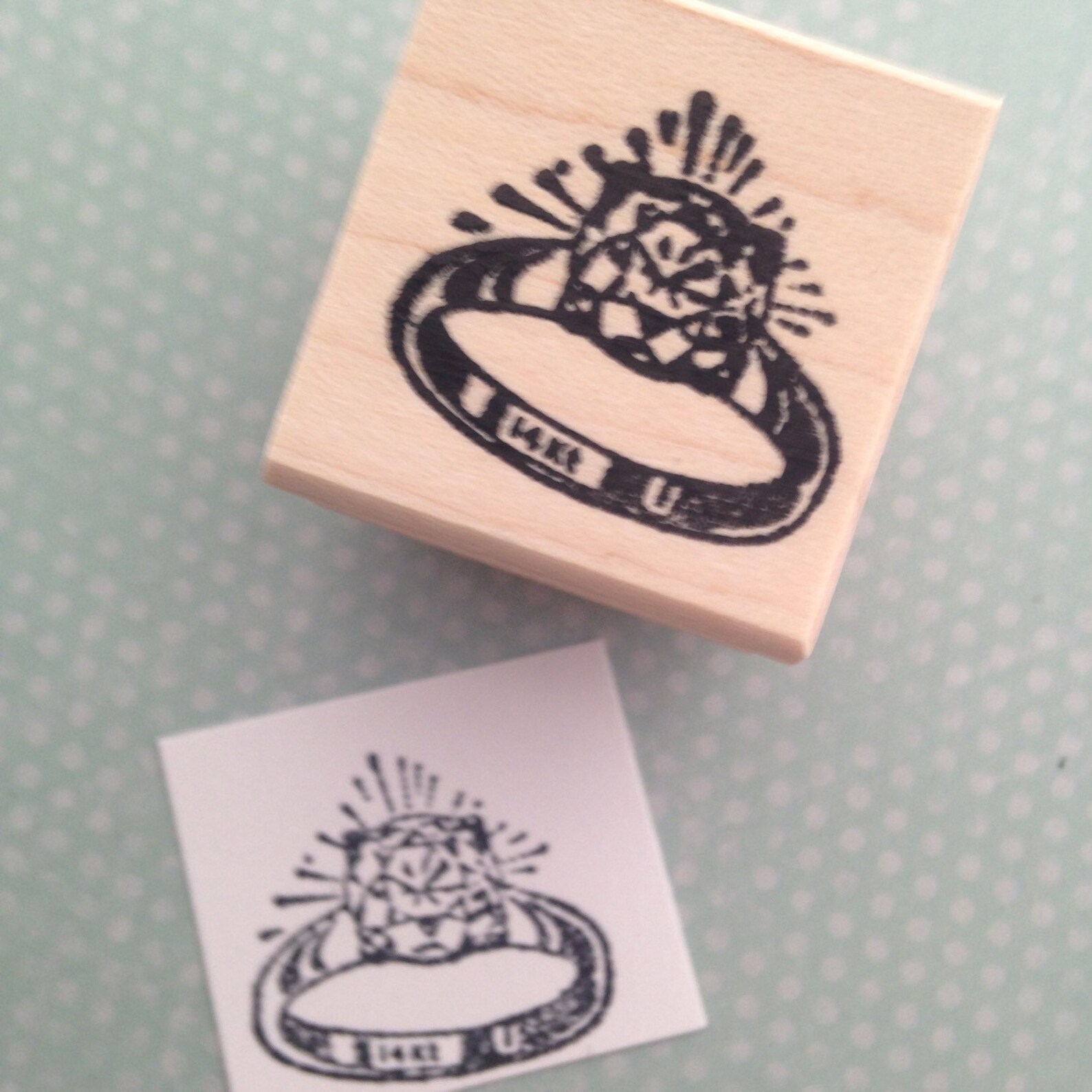Diamond Ring Wood Mounted Rubber Stamp 5172 - Etsy