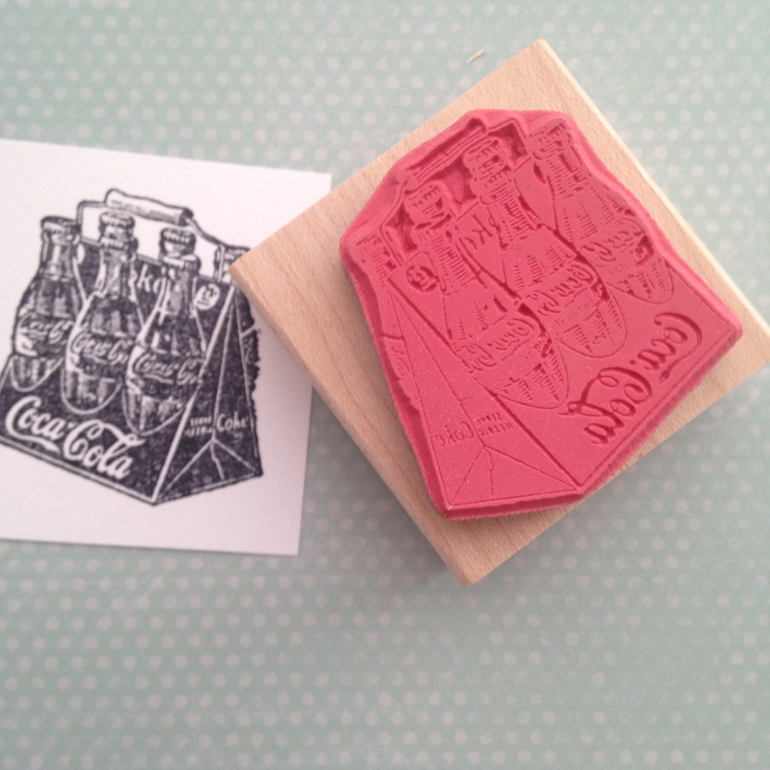 Vintage 6 Pack of Coke Rubber Stamp 621 - Etsy