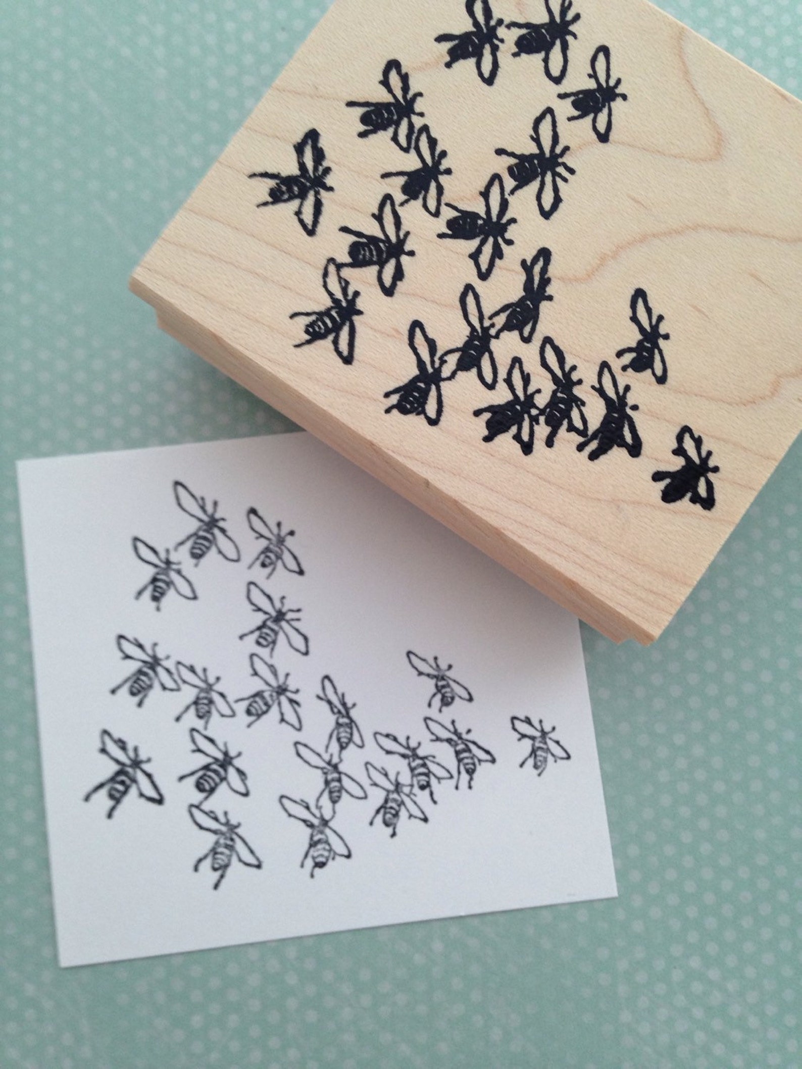 Bee Swarm Wood Mounted Rubber Stamp 5294 - Etsy
