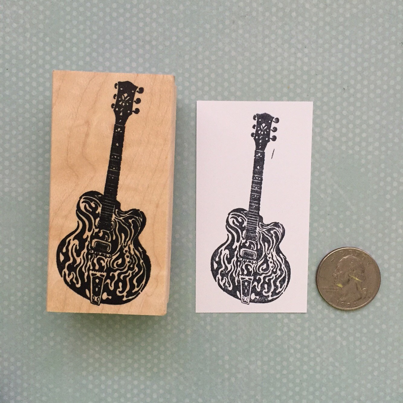 Electric Guitar Rubber Stamp 4643 - Etsy