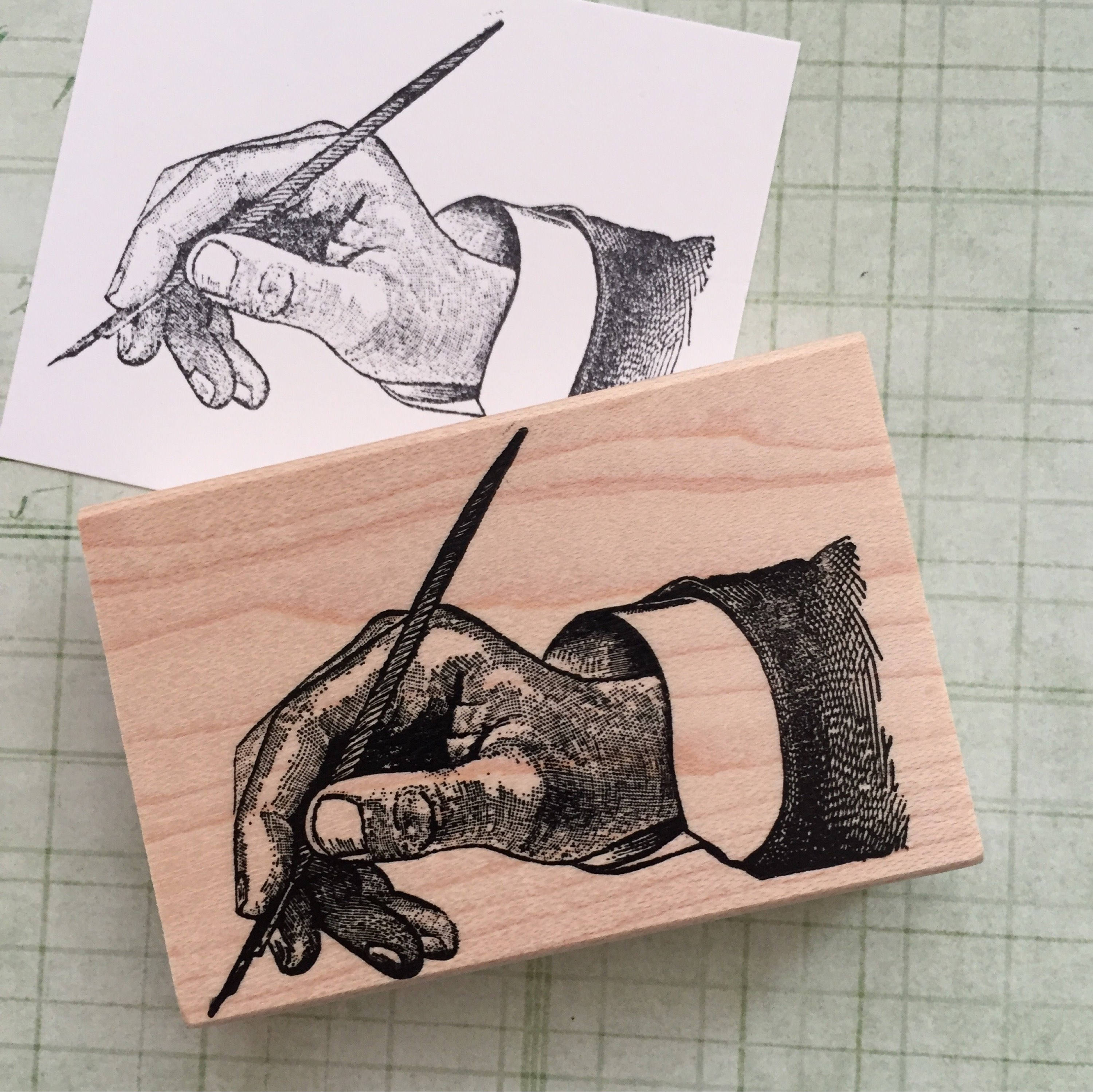 Hand Writing a Letter Rubber Stamp 4084 - Etsy