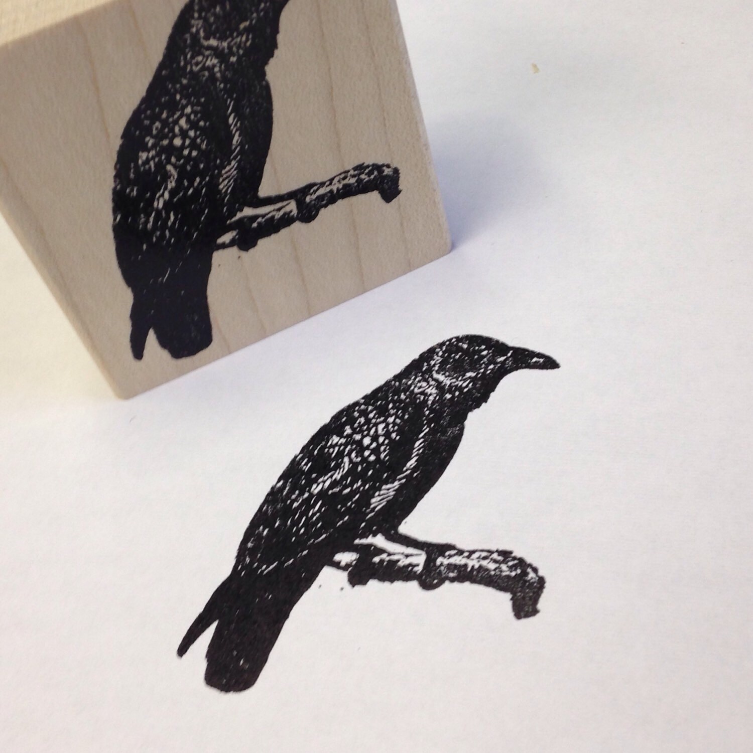 Raven on Branch Rubber Stamp 3863 - Etsy