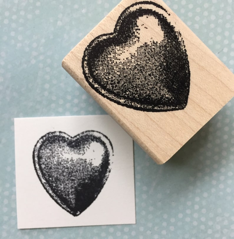Heart Rubber Stamp | Etsy