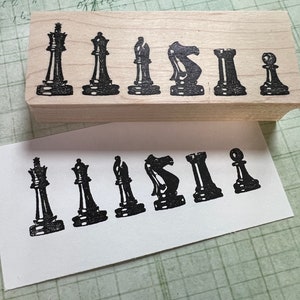 Chess Pieces Rubber Stamp - Etsy