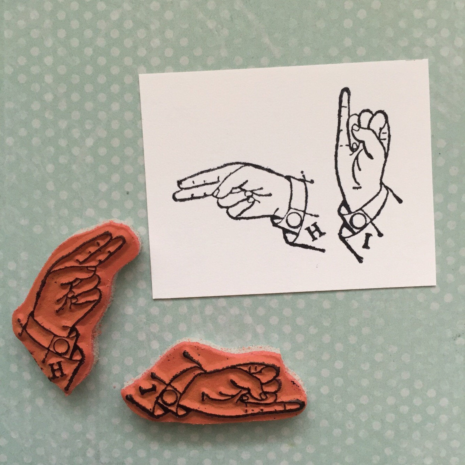 Sign Language Alphabet Unmounted Rubber Stamp - Etsy
