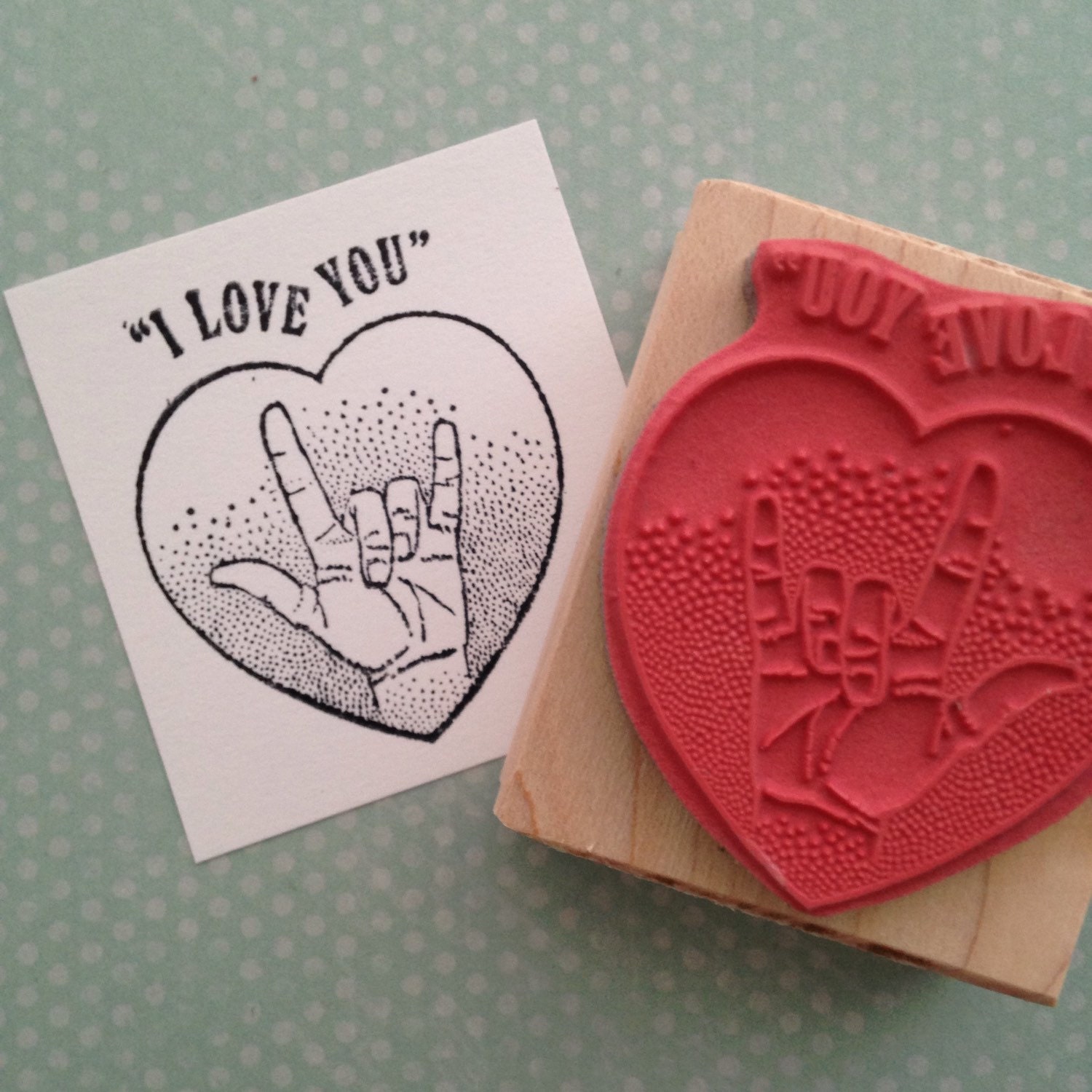 I Love You Sign Language Rubber Stamp 2674 - Etsy