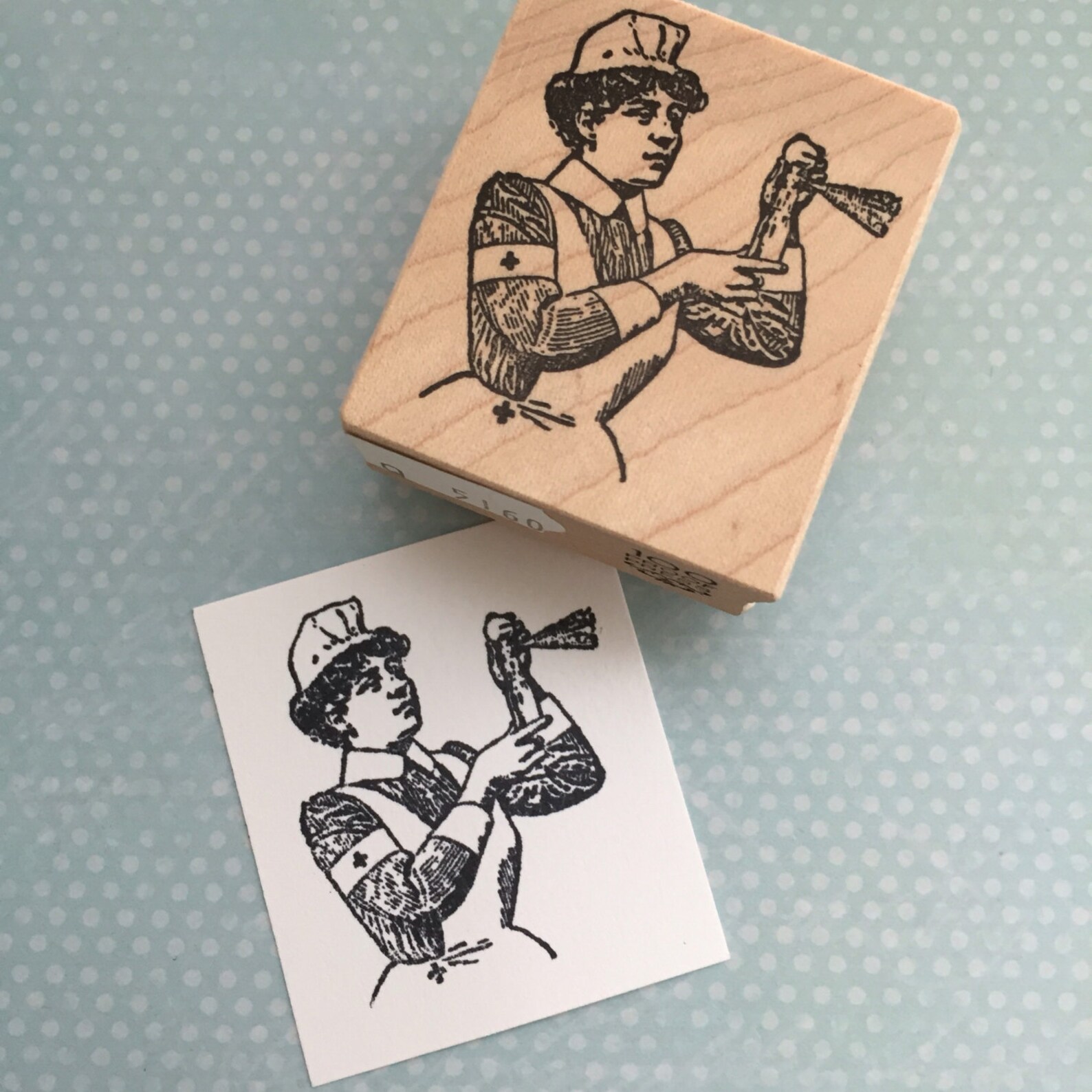 Nurse Lady RN Rubber Stamp 5160 | Etsy