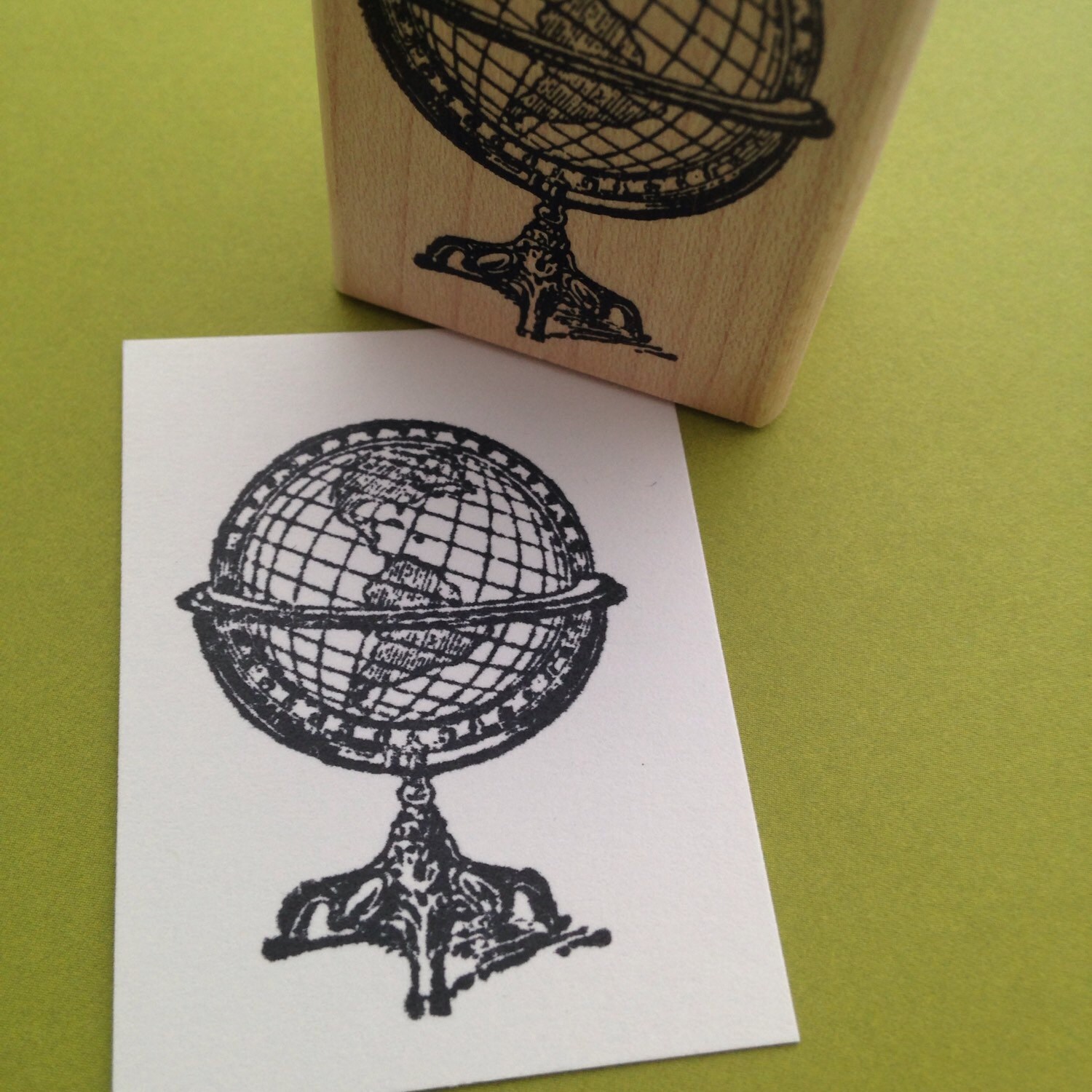 Globe Rubber Stamp 5307 - Etsy