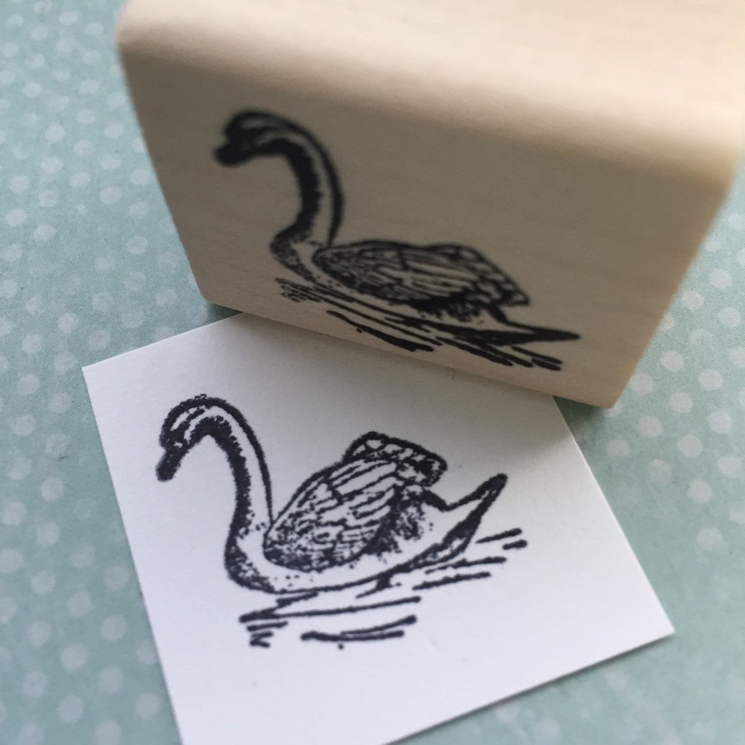 Floating Swan Rubber Stamp 1664 - Etsy