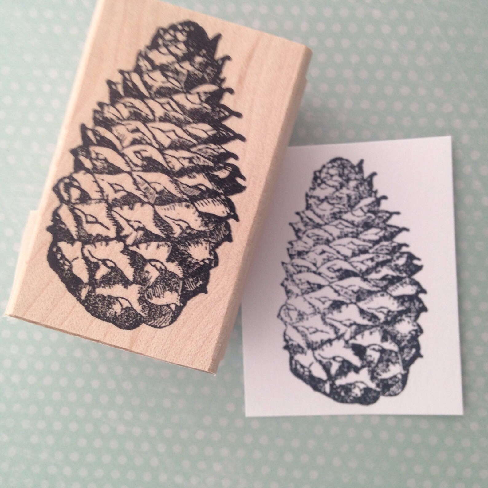 Pine Cone Rubber Stamp 5860 - Etsy