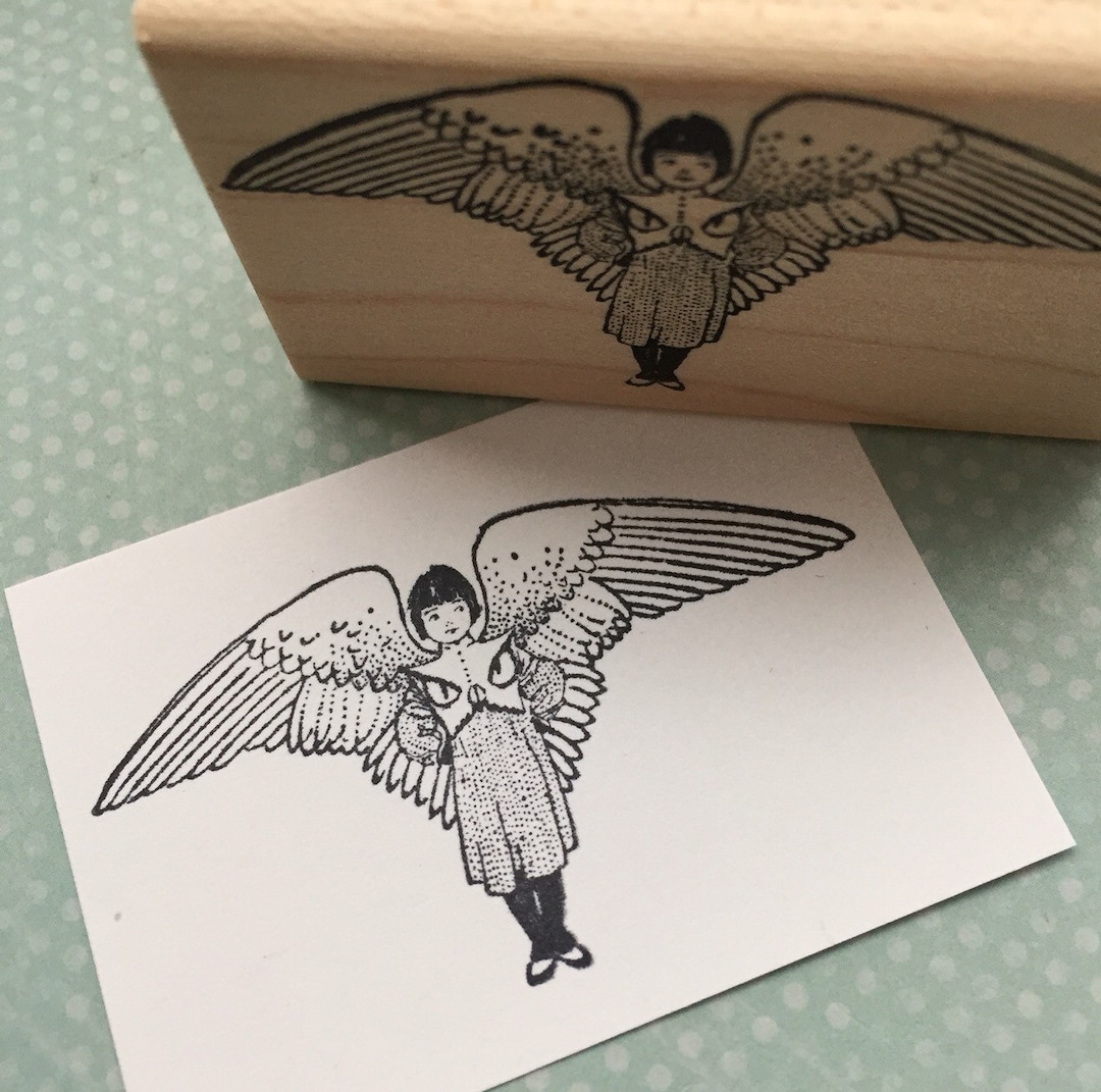 Angel Girl Rubber Stamp - Wood Mounted - Scrapbooking & Art Making 3601 ...