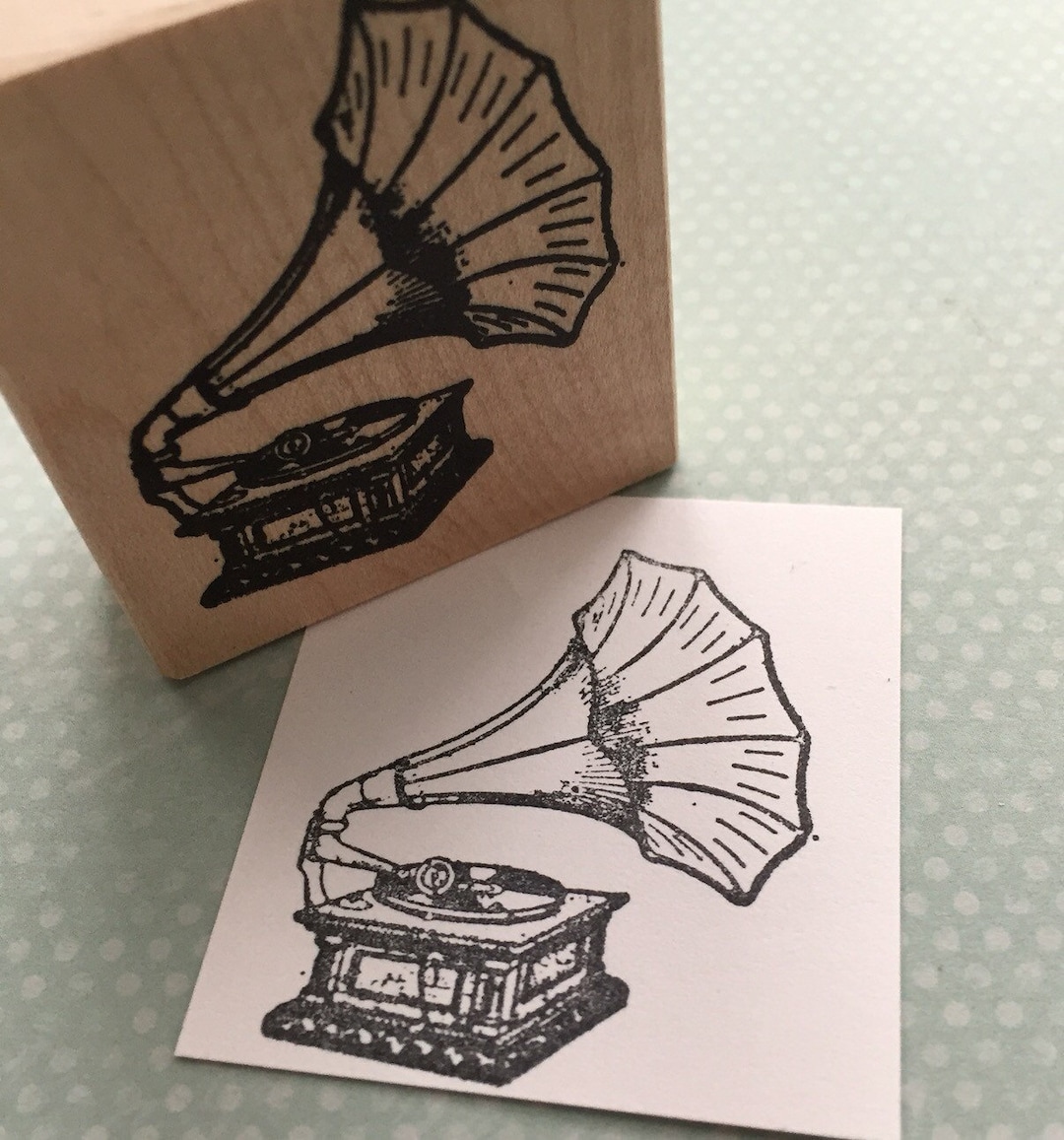 Vintage Phonograph Rubber Stamp 3497 - Etsy