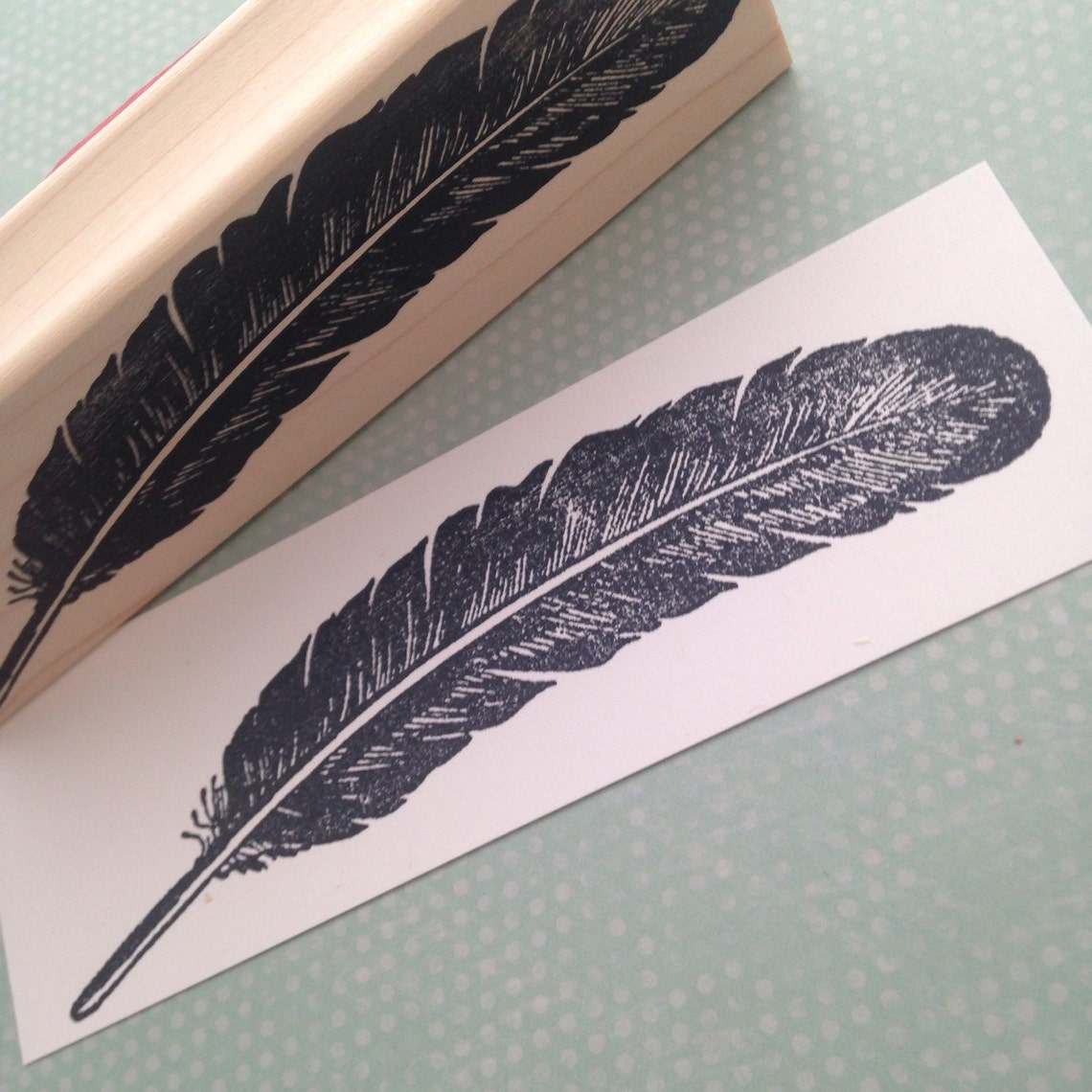 Large Feather Rubber Stamp 5837 - Etsy