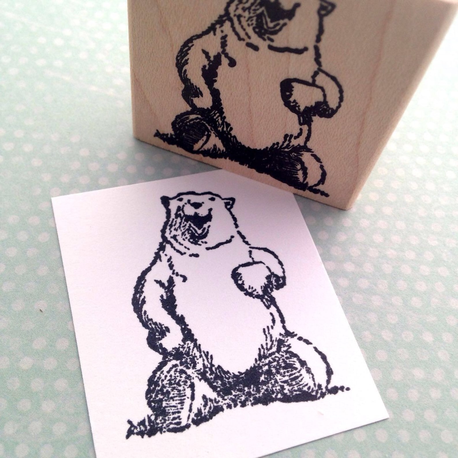 Polar Bear Wood Mounted Rubber Stamp 6195 - Etsy