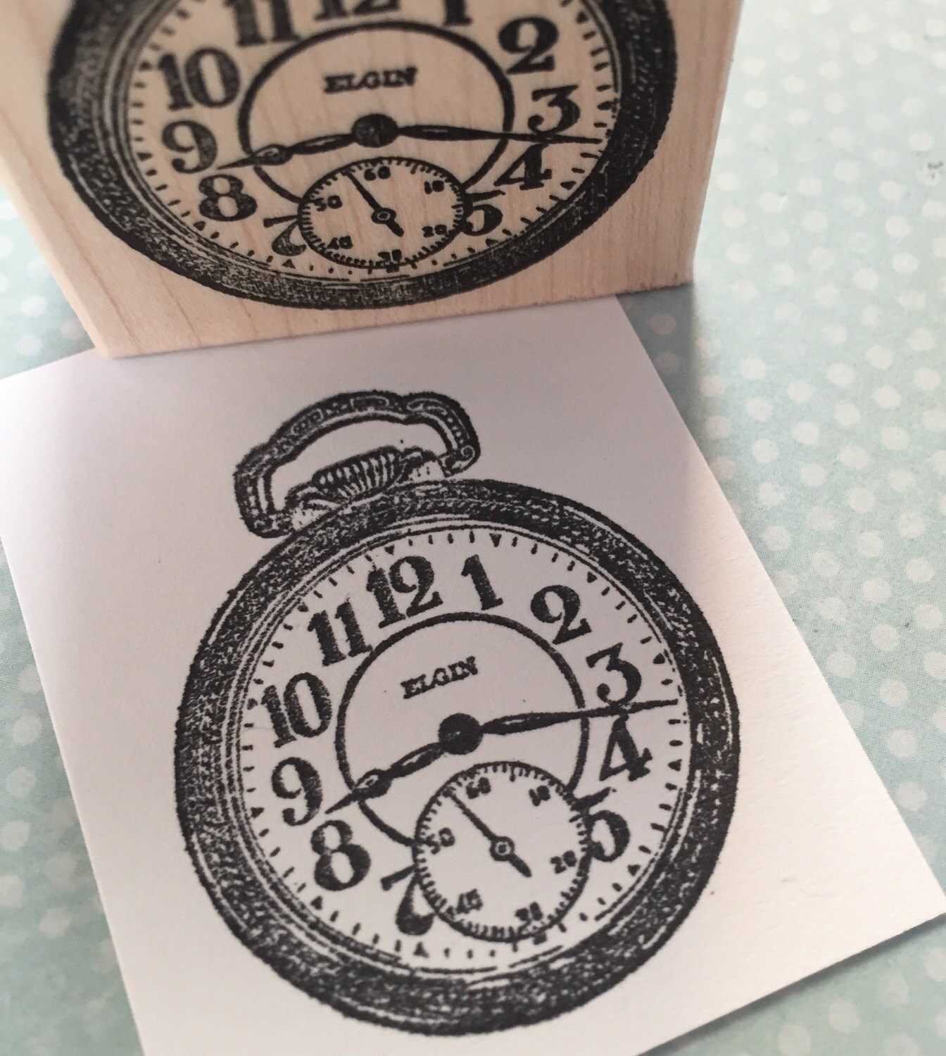 Pocket Watch Rubber Stamp 4631 - Etsy