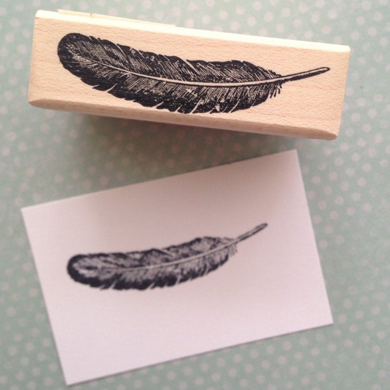Feather Rubber Stamp - Etsy