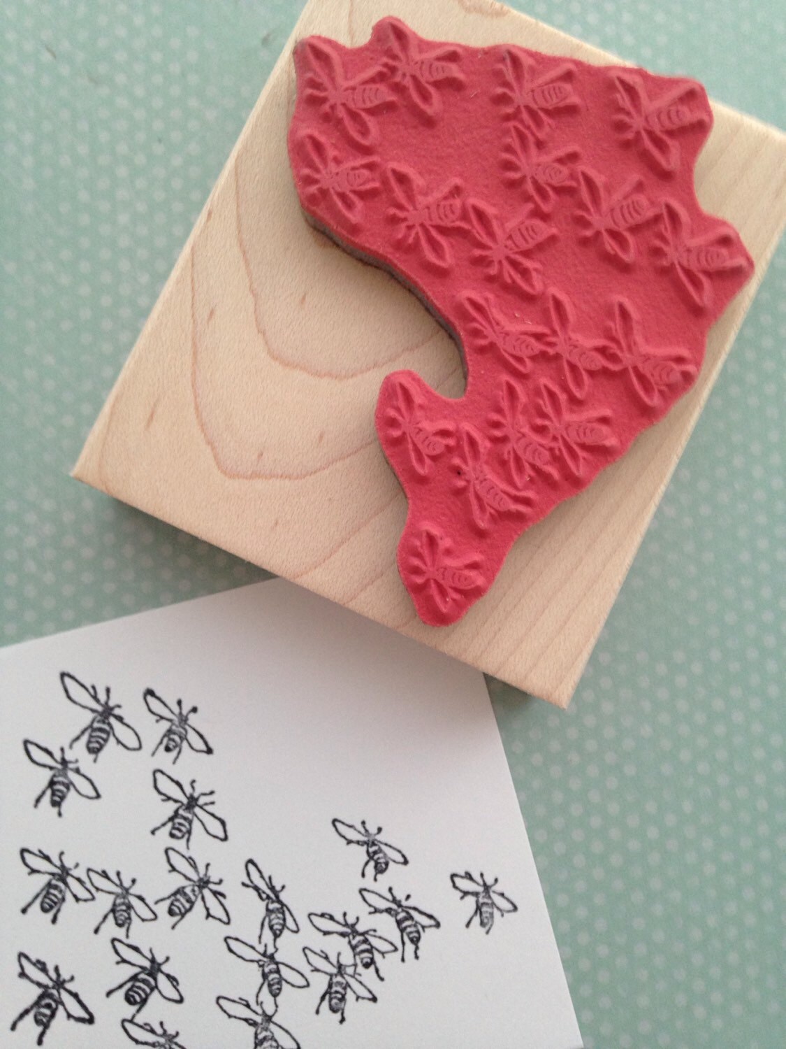 Bee Swarm Wood Mounted Rubber Stamp 5294 - Etsy