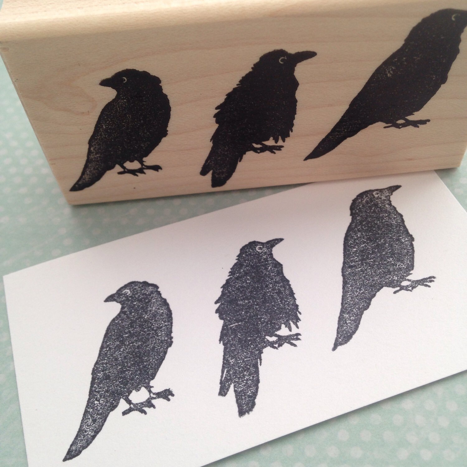 Three Ravens Rubber Stamp | Etsy