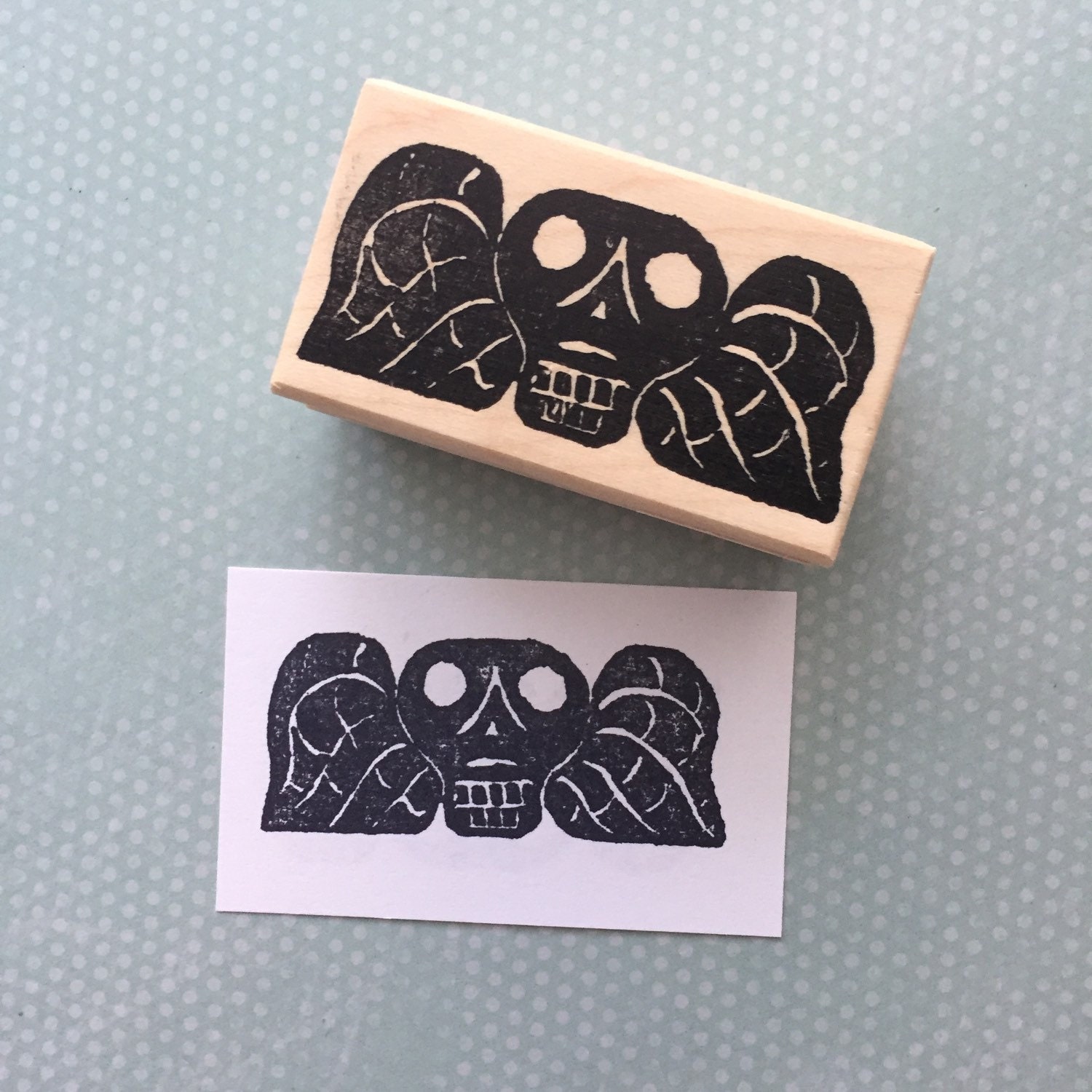 Winged Skull Wood Mounted Rubber Stamp 6469 - Etsy