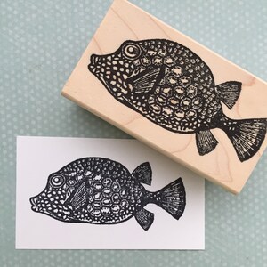 Patterned Fish Rubber Stamp 5276 - Etsy