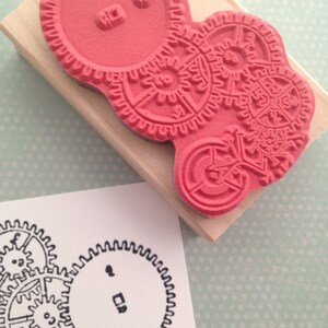 Steampunk Gears Mounted Rubber Stamp 5365 - Etsy