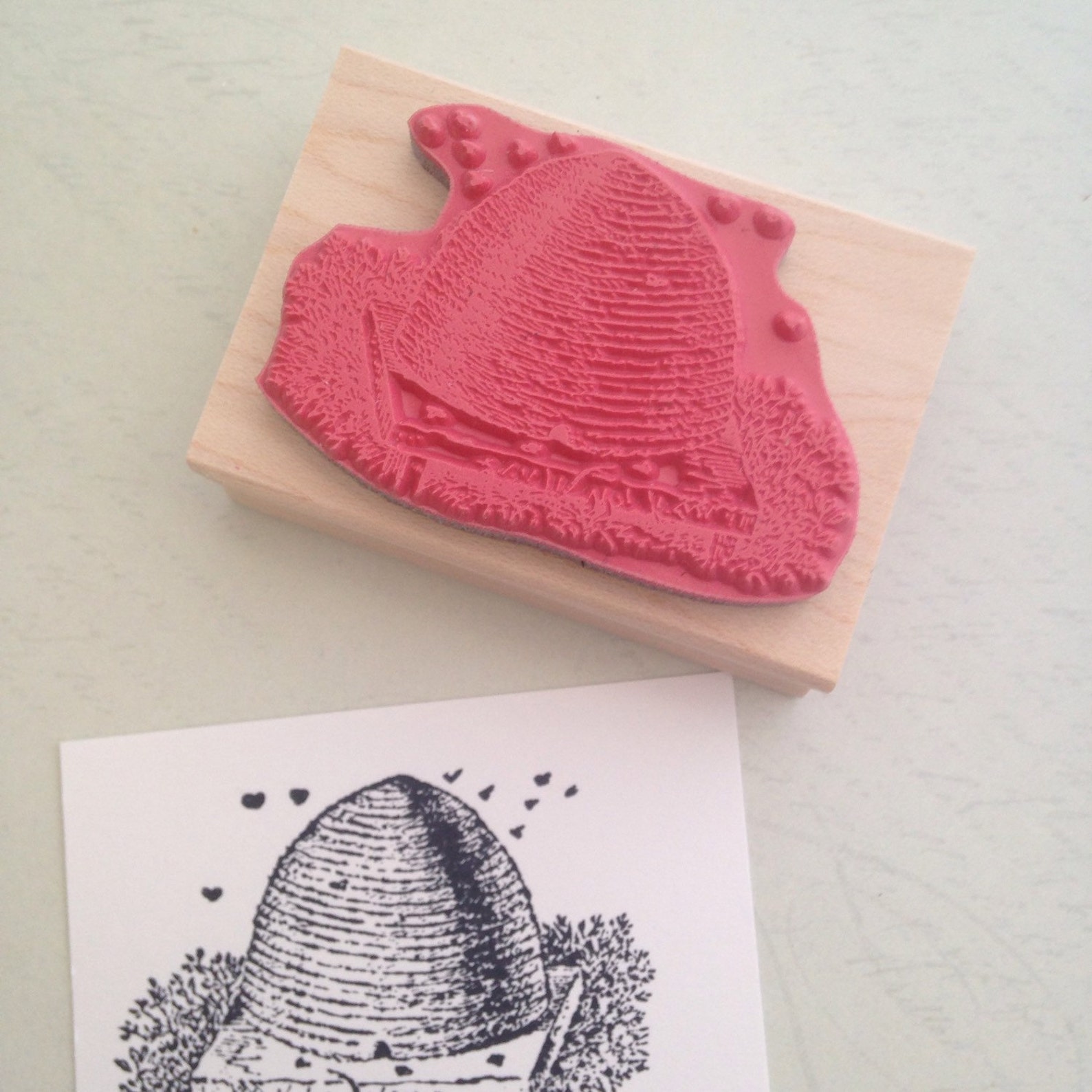 Beehive Wood Mounted Rubber Stamp: Beekeeper Craft Stamp 3898 - Etsy