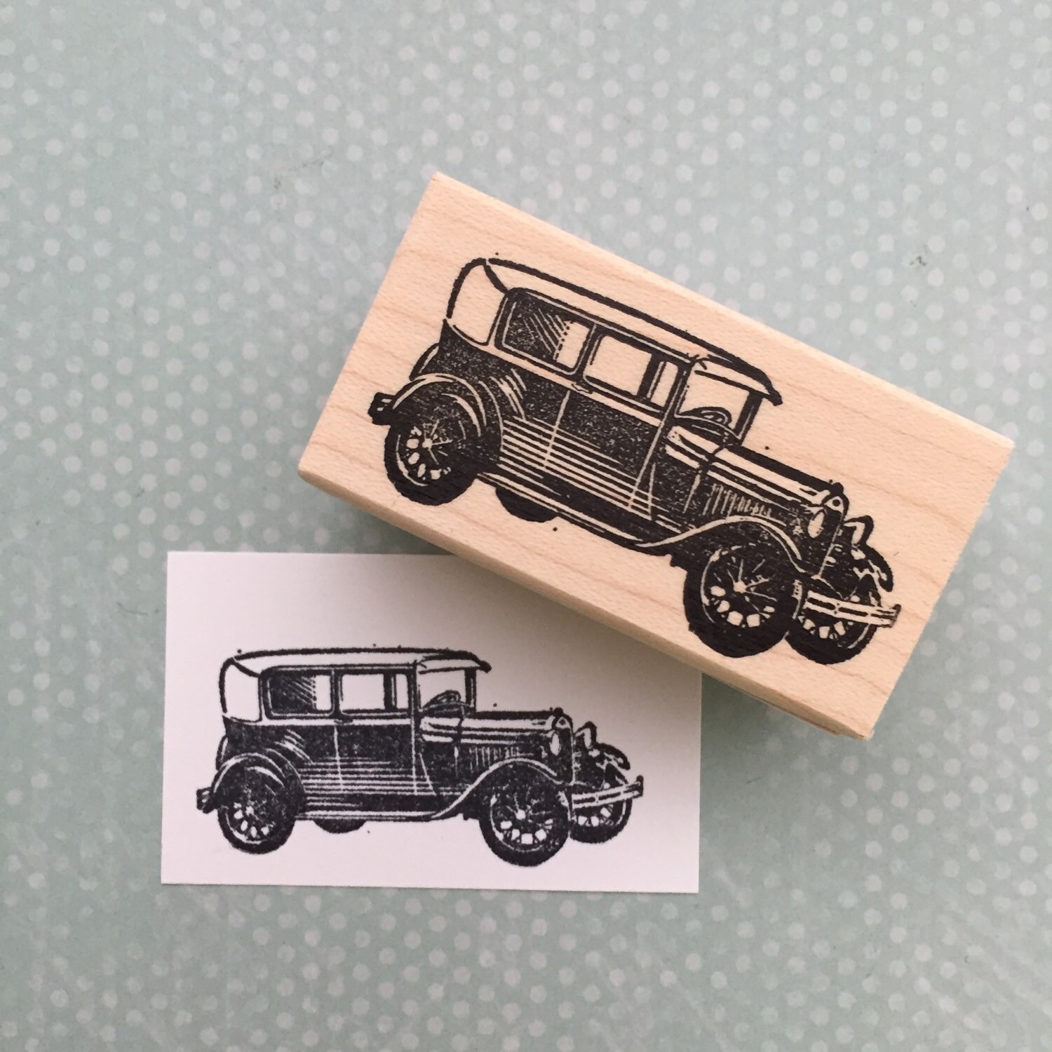 Antique Car Rubber Stamp 1661 | Etsy