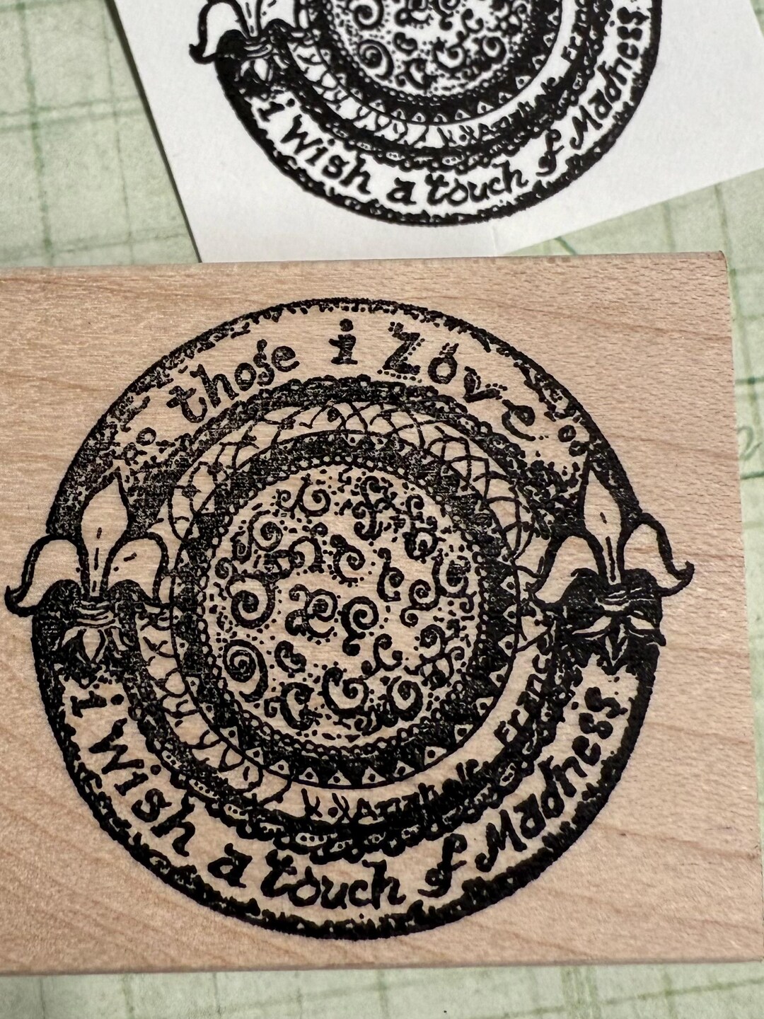 Those I Love I Wish a Touch of Maddness Rubber Stamp Emblem - Etsy