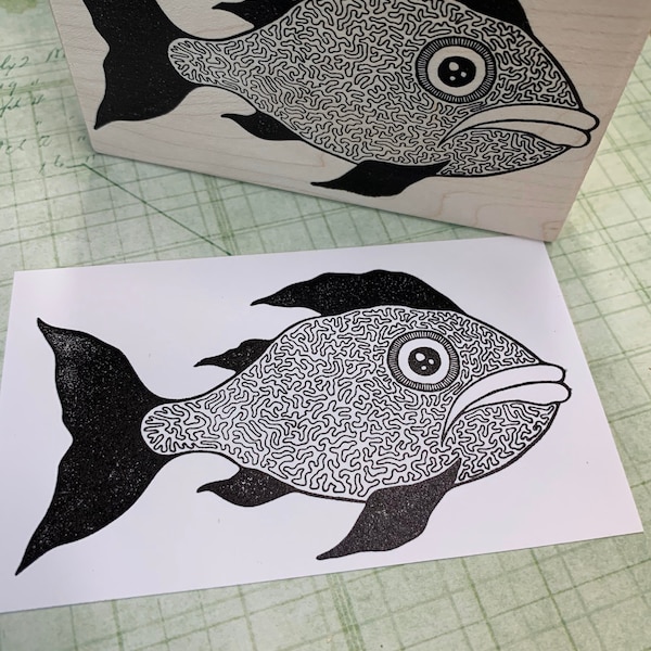 Fish Rubber Stamp - Etsy