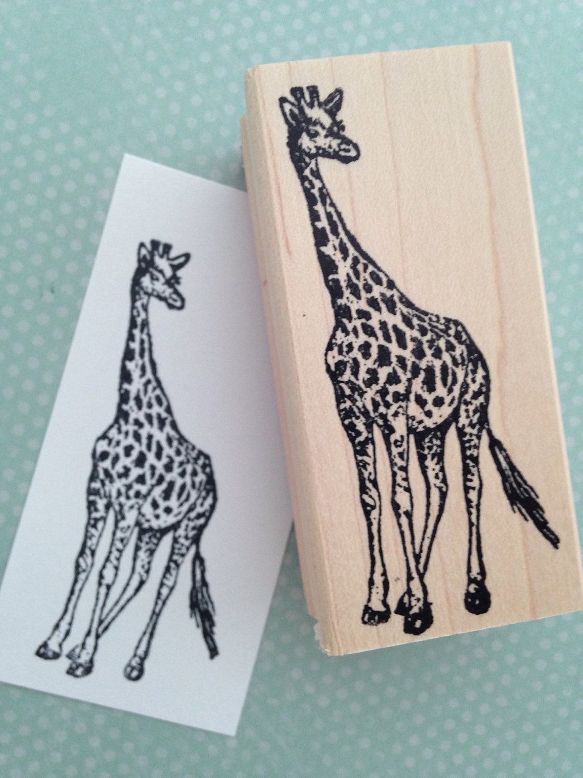 Giraffe Wood Mounted Rubber Stamp 3173 - Etsy