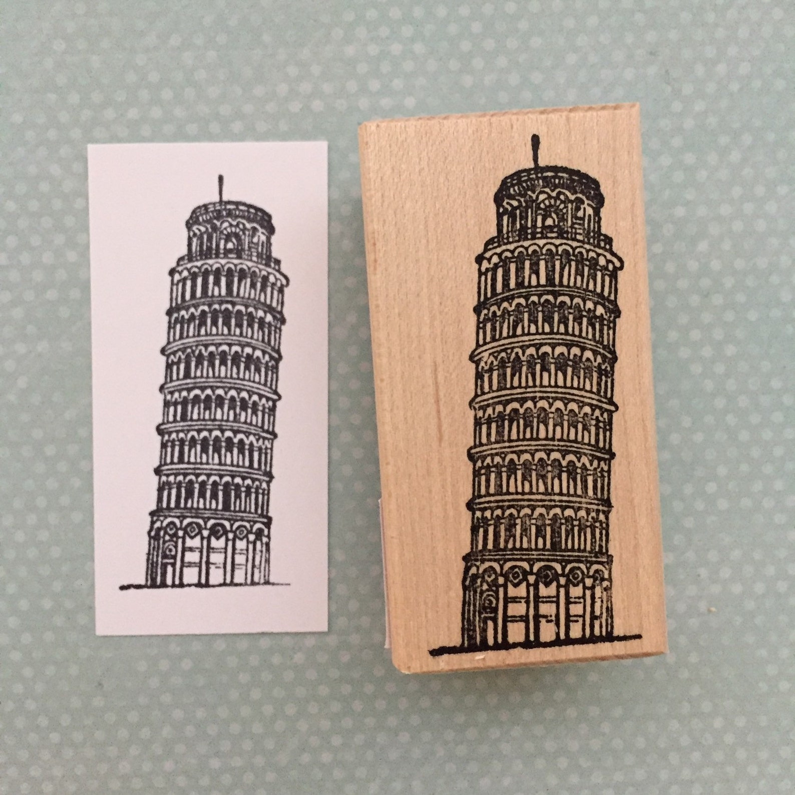 Leaning Tower of Pisa Rubber Stamp 4649 - Etsy