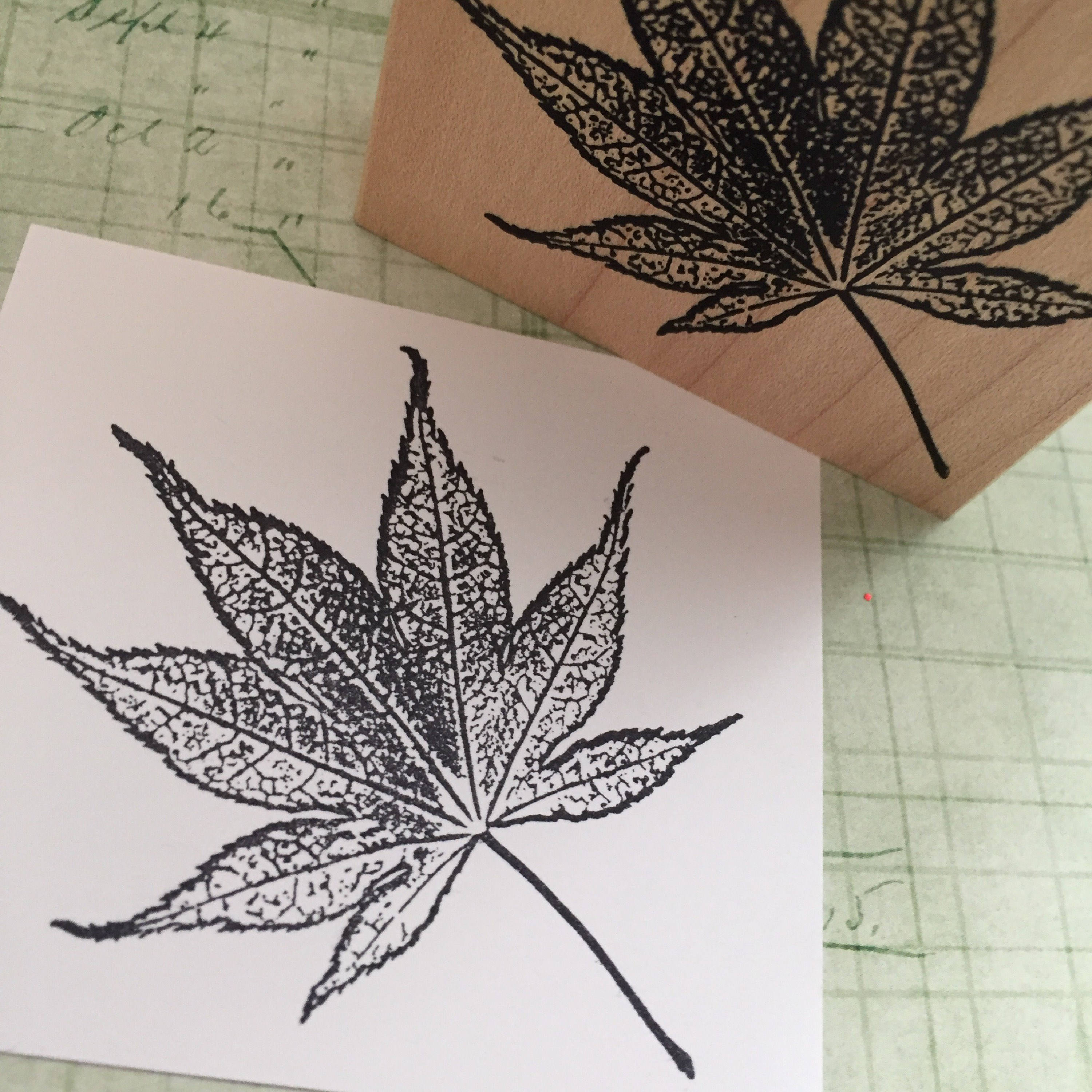 Japanese Maple Leaf Rubber Stamp 3780 - Etsy