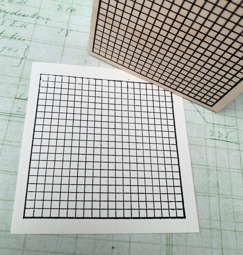 Grid Rubber Stamp Graph Paper Stamp Square Rubber Stamp - Etsy