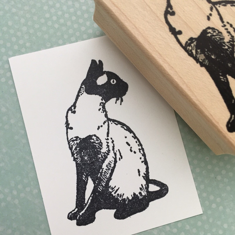 Cat Rubber Stamp - Etsy