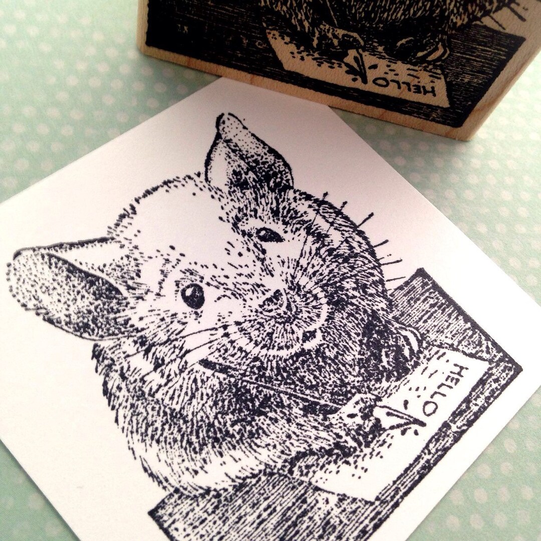 Hello Mouse Wood Mounted Rubber Stamp 4583 - Etsy