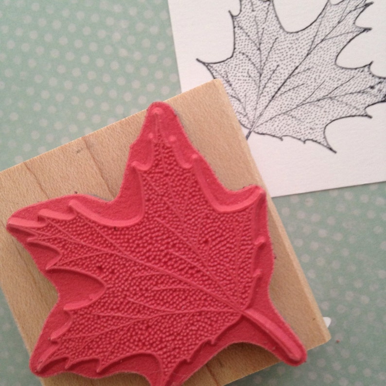 Maple Leaf Rubber Stamp 2966 - Etsy