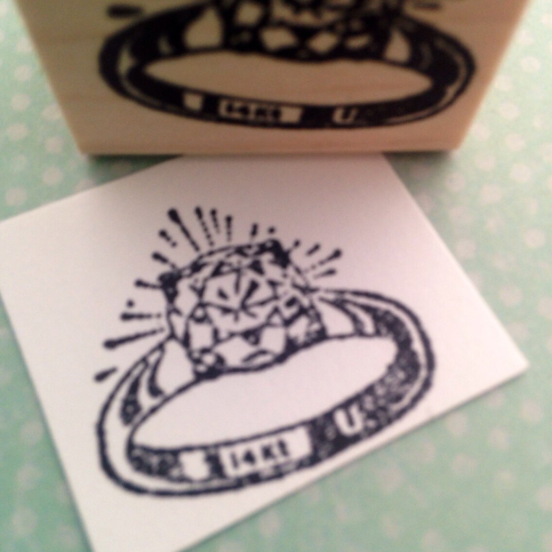 Diamond Ring Wood Mounted Rubber Stamp 5172 - Etsy