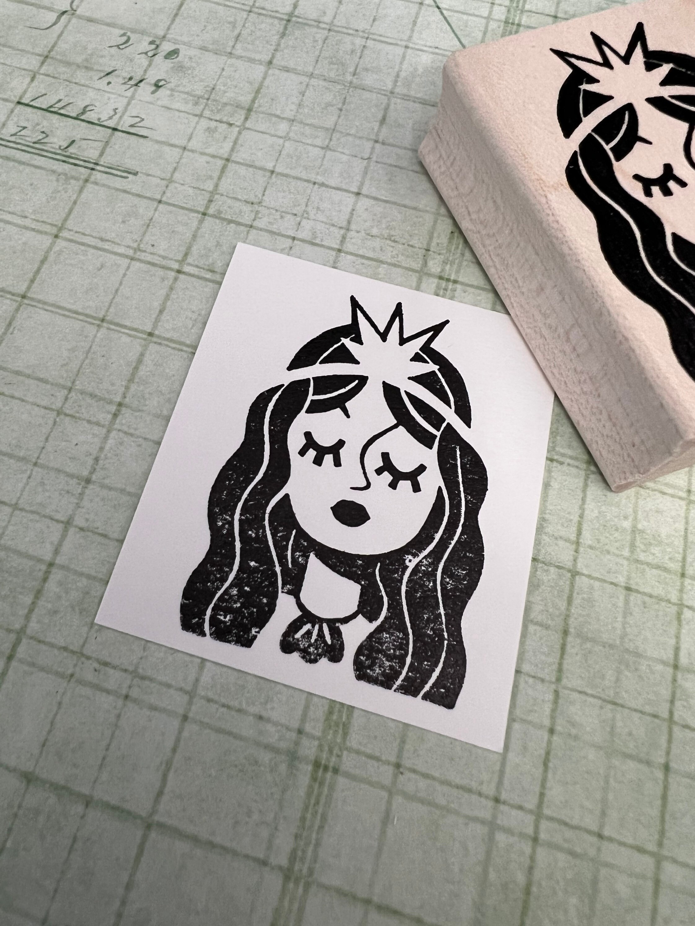 Mermaid Rubber Stamp Princess Stamp Beauty Rubber Stamp | Etsy