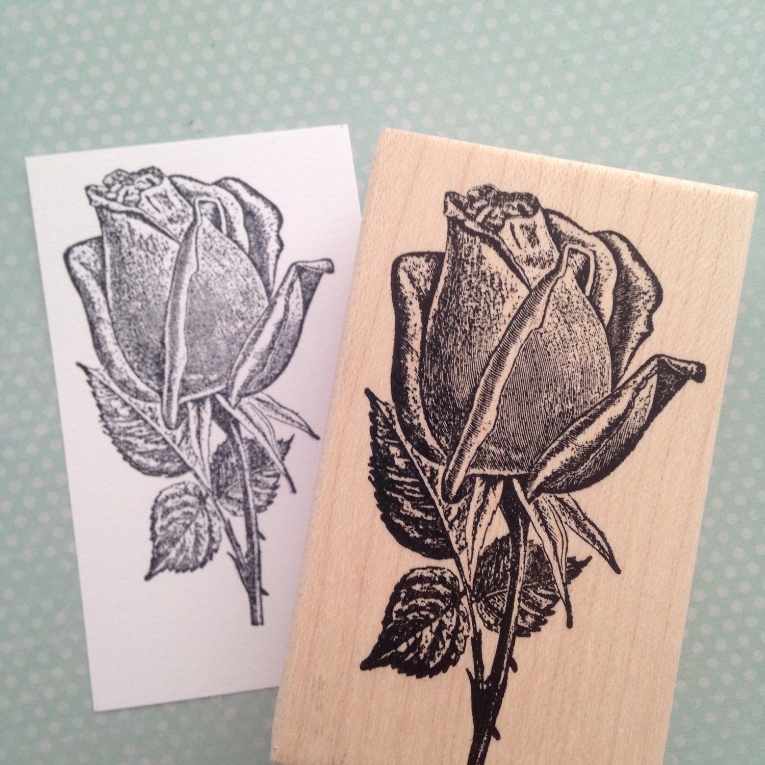 Closed Rose Bloom Rubber Stamp 2279 - Etsy