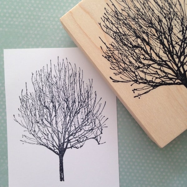 Tree Rubber Stamp - Etsy