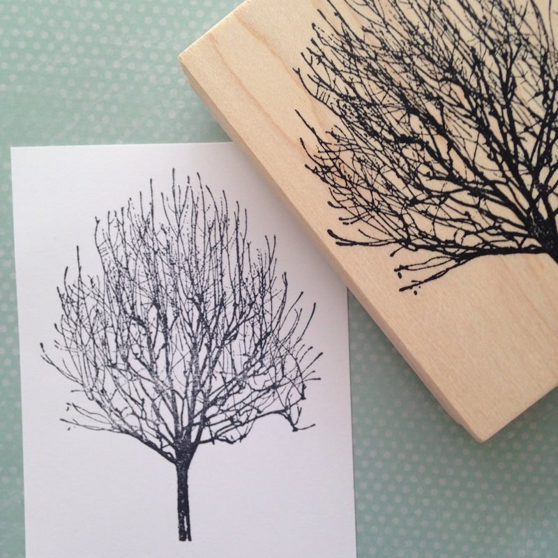 Tree Rubber Stamp - Etsy
